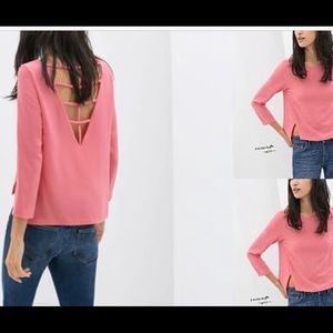 Zara | Tops | Zara Pink Blouse Large | Poshmark